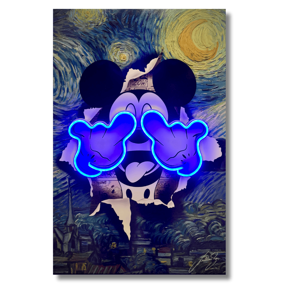 Lighted Painting | Mickey Starry Night LED Art | LEDMansion