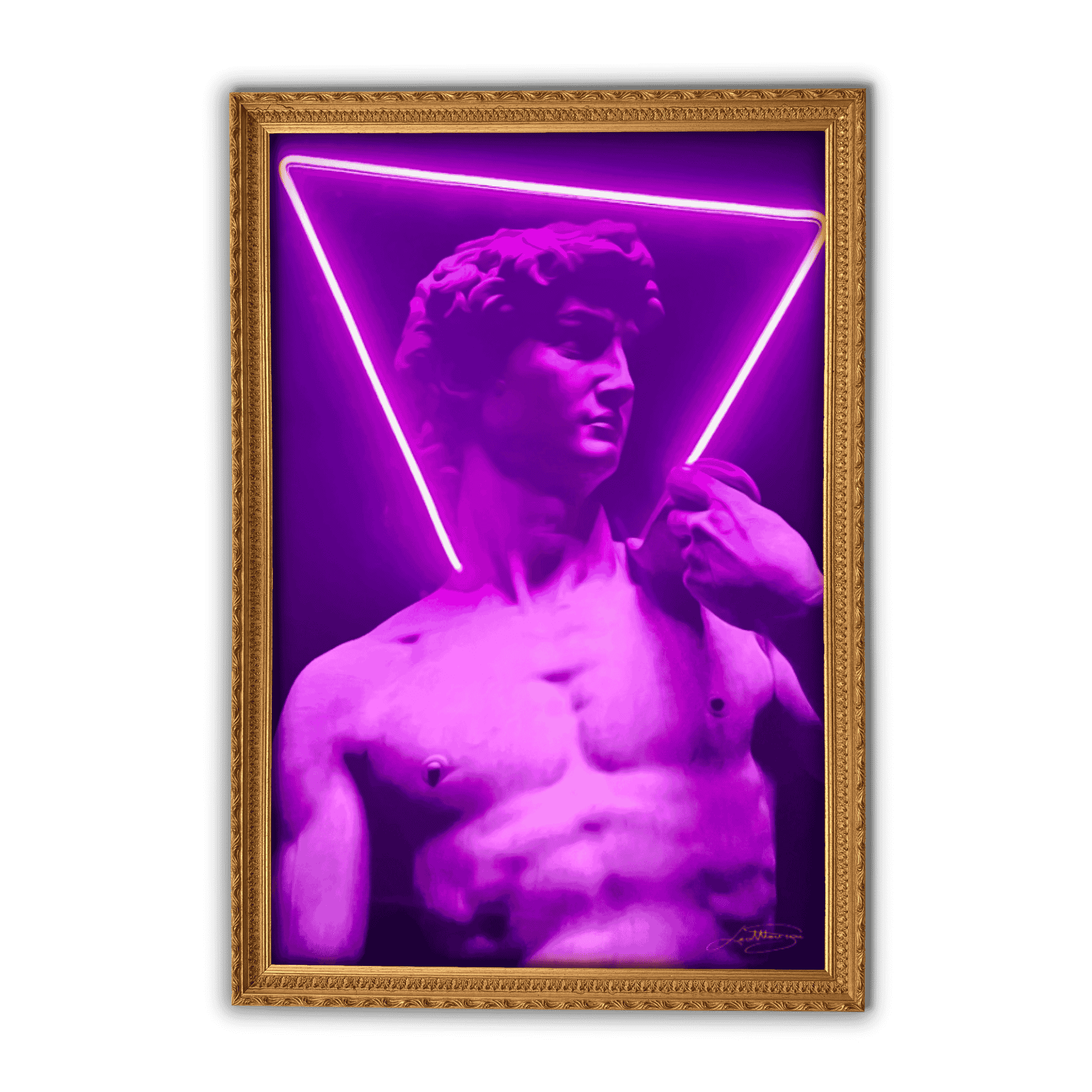 Lighted Painting | Neon David Triangle Art | LEDMansion