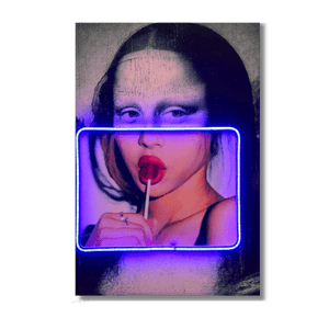Pop Art Led Wall Art | Gioconda Painting Mona Lisa Lollipop | LEDMansion